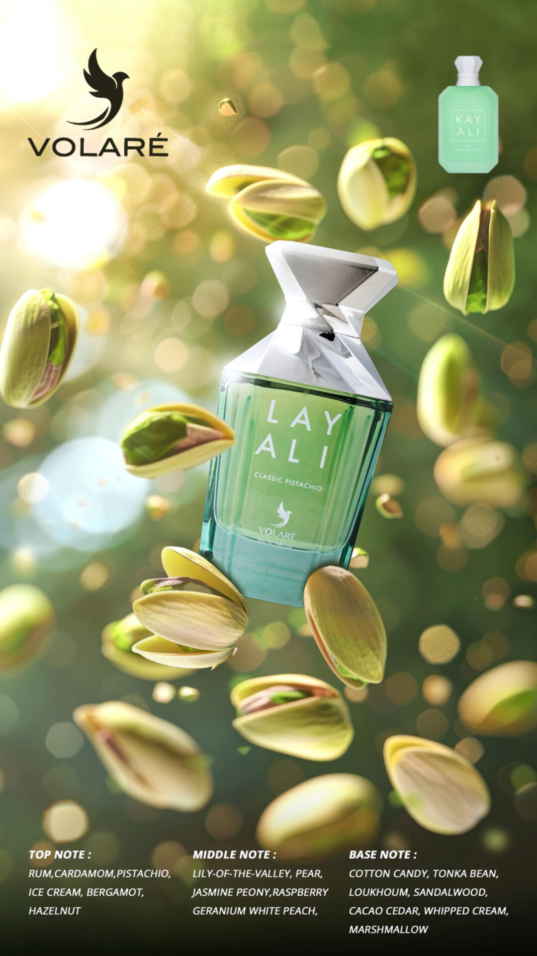 Eau de Parfum Layali Classic Pistachio by Mamlakt Al Oud, Unisex, 100 ...